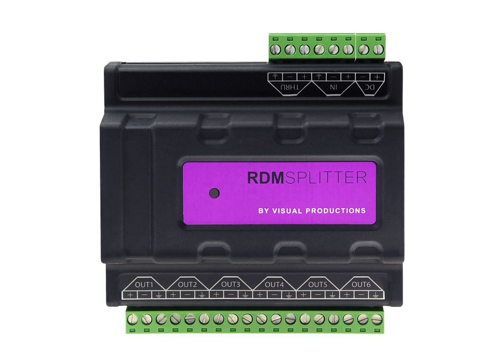 VISUAL PRODUCTIONS RDM Splitter DIN Rail DMX/RDM splitter/booster, term ...